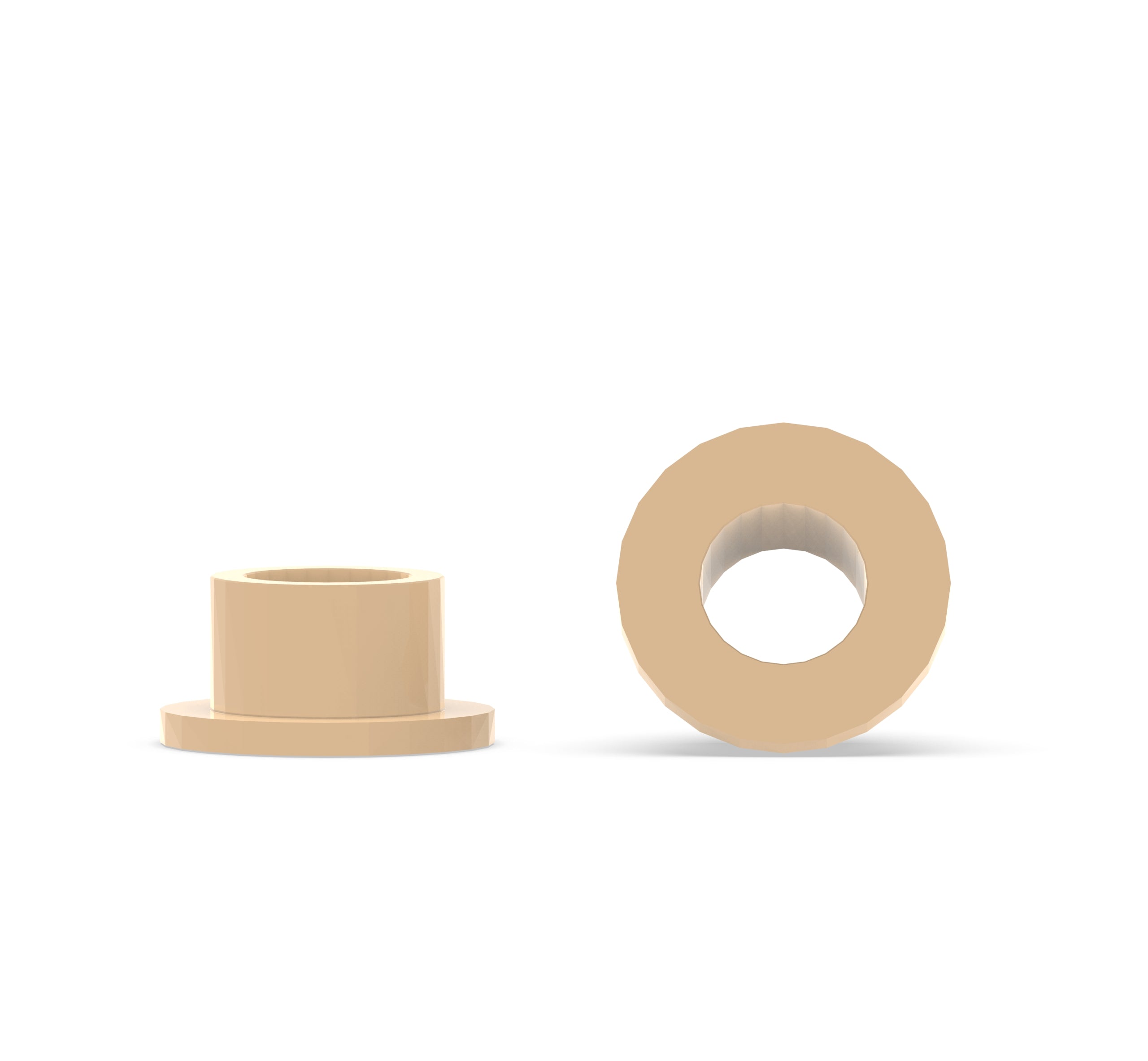 Polyether Ether Ketone (PEEK) Custom Manufactured Flanged Bushings ...